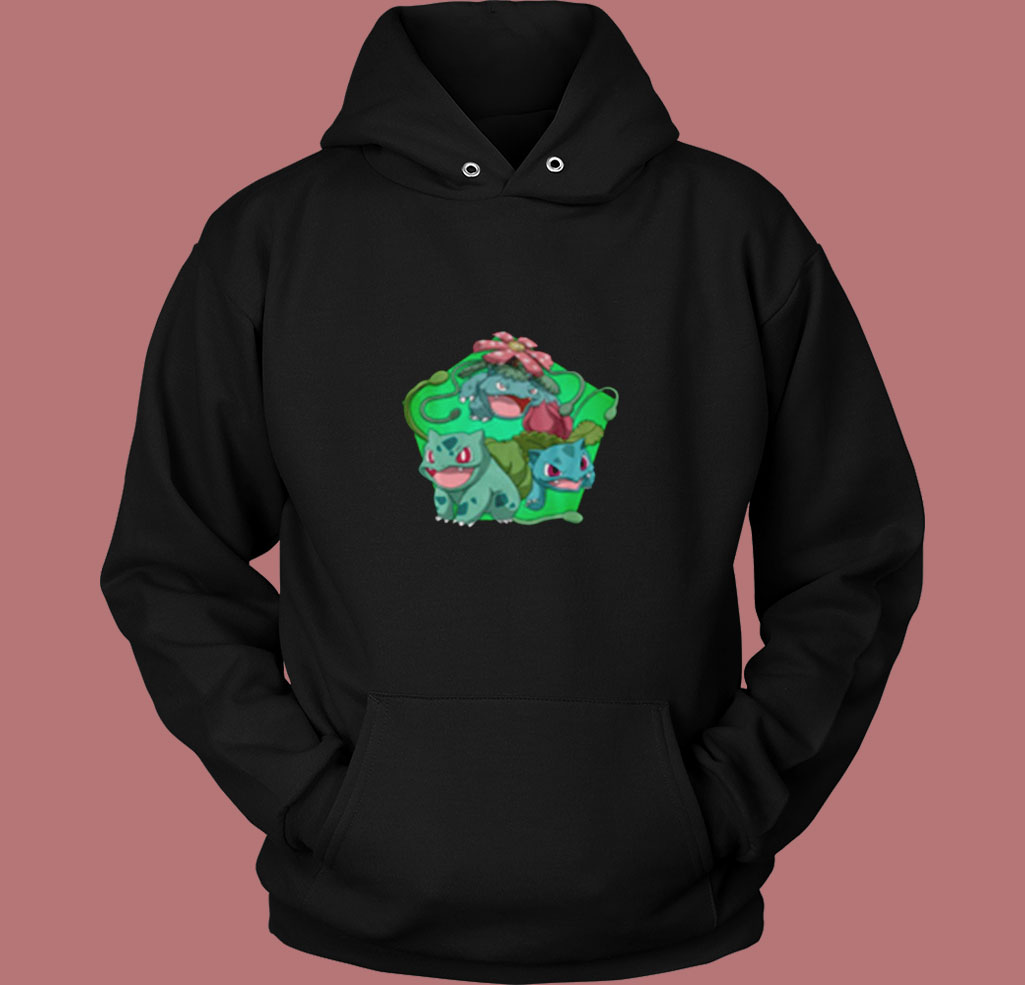 Bulbasaur Pokemon Evolution Chart Custom Vintage Hoodie
